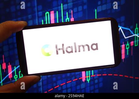 In this photo illustration, the Halma plc company logo is seen ...