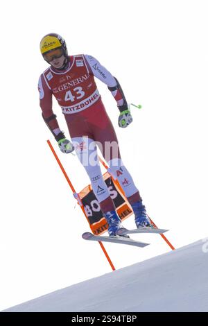 KITZBUEHEL, AUSTRIA - JANUARY 24: Vincent Wieser of Austria during the ...