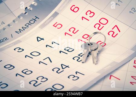Keys and calendar. Purchase planning. The date the vehicle was ...