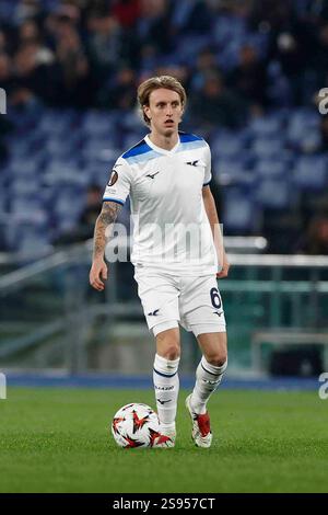 Lazio's Nicolo Rovella in action against Sassuolo's Nemanja Matic during the Italian Serie A ...