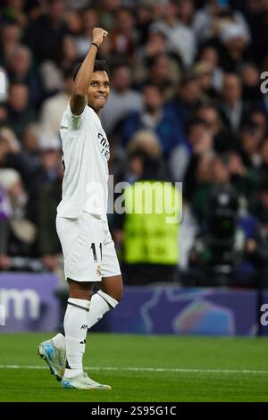 Rodrygo Goes of Real Madrid celebrates the 1-0 during the UEFA ...
