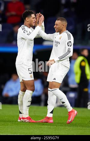 Kylian Mbappe of Real Madrid celebrates a goal 2-1 during the Spanish ...