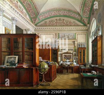 Eduard Hau Winter Palace Library of Emperor Alexander II Watercolor ...
