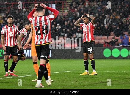 Tyrese Campbell of Sheffield United looks dejected during the Emirates ...