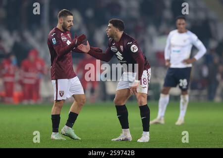 Nikola Vlasic (Torino FC) and Che' Adams (Torino FC) celebrates during ...