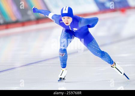 CALGARY, CANADA - JANUARY 24: Ying-Chu Chen of Chinese Taipei competing ...