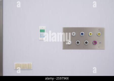 Medical Gas Outlets, and Switches on a White Wall Stock Photo - Alamy