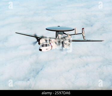 Grumman E-2C Hawkeye of VAW-114 aboard USS Kitty Hawk (CV-63), in 1994 ...