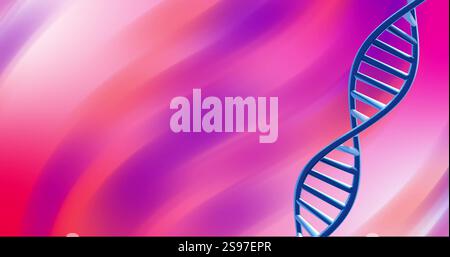 DNA strand image over gradient background with vibrant colors Stock ...