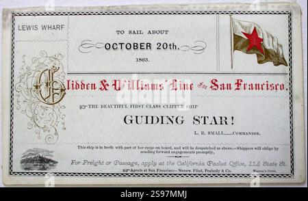 GUIDING STAR Clipper ship sailing card Stock Photo - Alamy