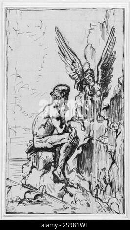 Gustave Moreau-Etude pour Oedipe et le Sphinx-Des. 2424 Stock Photo - Alamy