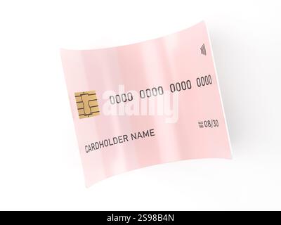 Curved bank card on a white background. 3d illustration Stock Photo - Alamy