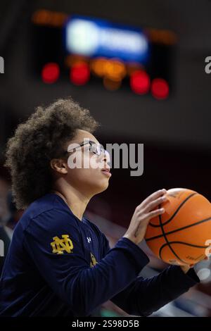 Notre Dame guard Olivia Miles (5) advances the ball during the first ...