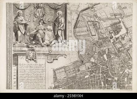 Matthäus Greuter, Kort over Rom med de syv pilgrimskirker Nederste ...