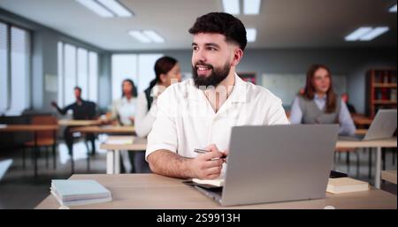 Lost Student in Classroom. Thinking Woman With Idea Stock Photo - Alamy