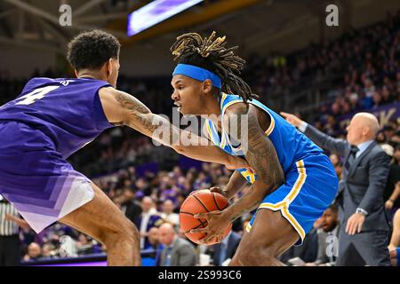 January 24, 2025: UCLA Bruins guard Eric Dailey Jr. (3) works inside ...