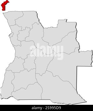 Map of Angola with the provinces, Cabinda is highlighted Stock Vector ...