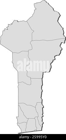 Map of Benin with the provinces Stock Vector Image & Art - Alamy