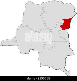 Map of North Kivu, a province of Democratic Republic of the Congo Stock ...
