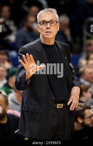Gordon Herbert, head coach of FC Bayern Munich gestures during the ...