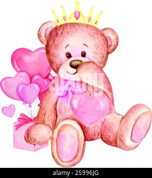 Watercolor Lovely Couple with Heart Balloon Stock Vector Image & Art ...