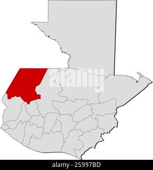 Map of Guatemala with the provinces Stock Vector Image & Art - Alamy