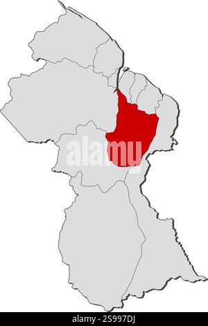 Upper Takutu-Upper Essequibo region outline map set Stock Vector Image ...