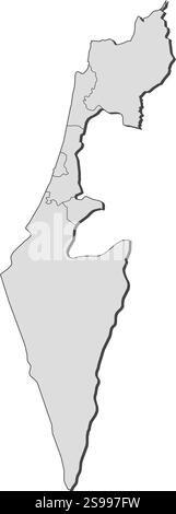Map of Israel with the provinces Stock Vector Image & Art - Alamy