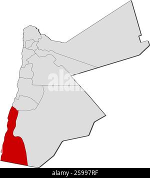 Map of Aqaba, a province of Jordan Stock Vector Image & Art - Alamy
