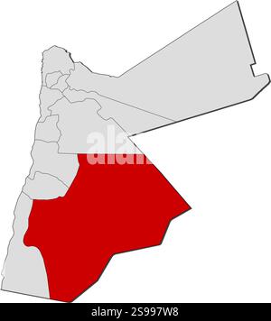 Map of Ma'an, a province of Jordan Stock Vector Image & Art - Alamy
