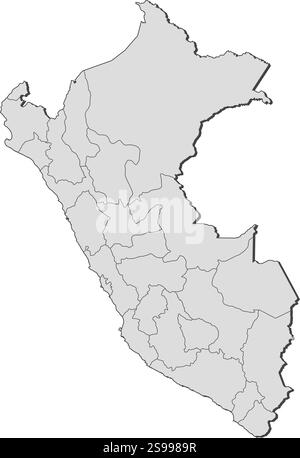 Map of Peru with the provinces Stock Vector Image & Art - Alamy