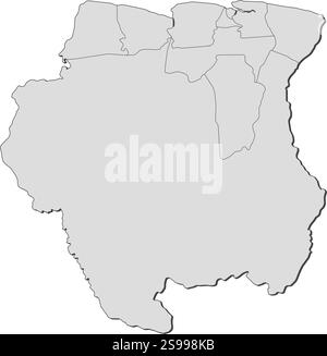 Map of Suriname with the provinces Stock Vector Image & Art - Alamy