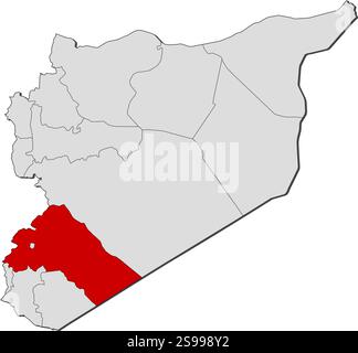 Map of Rif Dimashq, a province of Syria Stock Vector Image & Art - Alamy