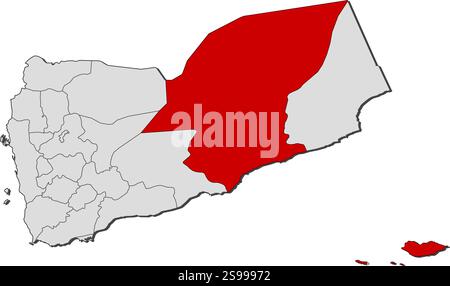 Map of Yemen with the provinces Stock Vector Image & Art - Alamy