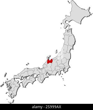 Simple map of Toyama prefecture, Japan Region, Vector Illustration ...