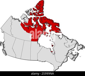 Map of Nunavut, a province of Canada Stock Vector Image & Art - Alamy