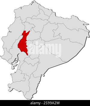 Map of Ecuador with the provinces, Los Rios is highlighted by orange ...
