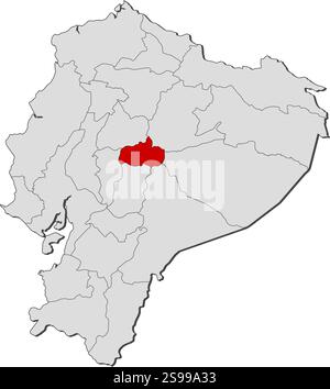 Map of Ecuador with the provinces, Napo is highlighted Stock Vector ...