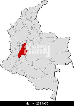 Map of Colombia with the provinces, Tolima is highlighted Stock Vector ...