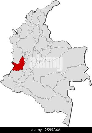 3d map of Cauca is a department of Colombia Stock Vector Image & Art ...