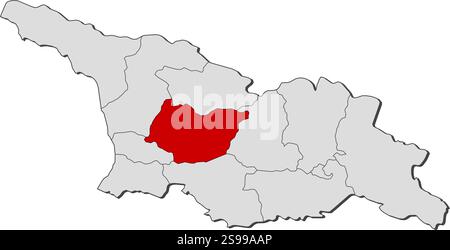 Map of Georgia with the provinces, Imereti is highlighted by orange ...