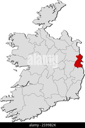 Map of Ireland with the provinces, Dublin is highlighted by orange ...