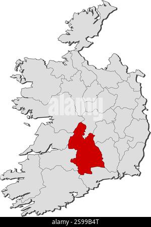 Map of Ireland with the provinces, Tipperary is highlighted by orange ...