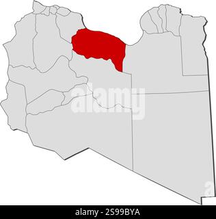 Sirte District (Districts of Libya, State of Libya, Tripolitania) map ...