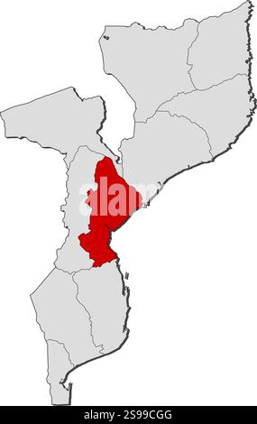 Map of Mozambique with the provinces Stock Vector Image & Art - Alamy