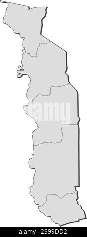 Map of Togo with the provinces Stock Vector Image & Art - Alamy