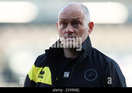 Alex Neil manager of Millwall arrives at stadium ahead of Emirates FA ...