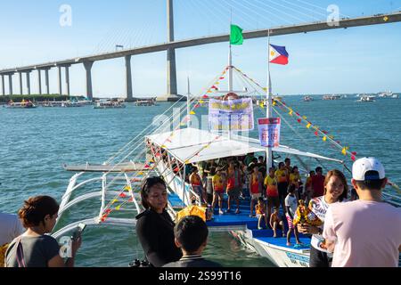 2025 Fluvial parade, boats mooring, Sinulog festival in Cebu ...
