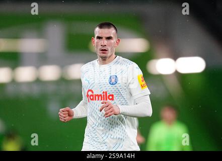 January 24 2025: David Zec (Holstein Kiel) with his teams first goal ...