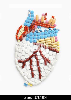 Doping drugs and pills in the shape of a road bicycle racer on a bike ...